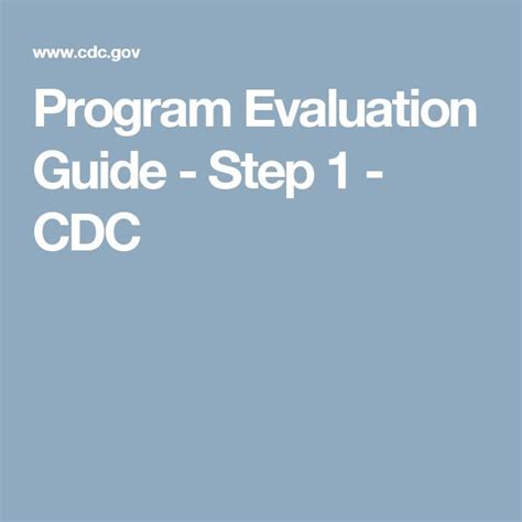 Program Evaluation Guide Step 1 Cdc Program Evaluation