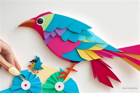 Premium AI Image A Beautiful Bird Paper Cut Craft