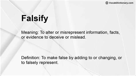 Falsify Meaning Youtube
