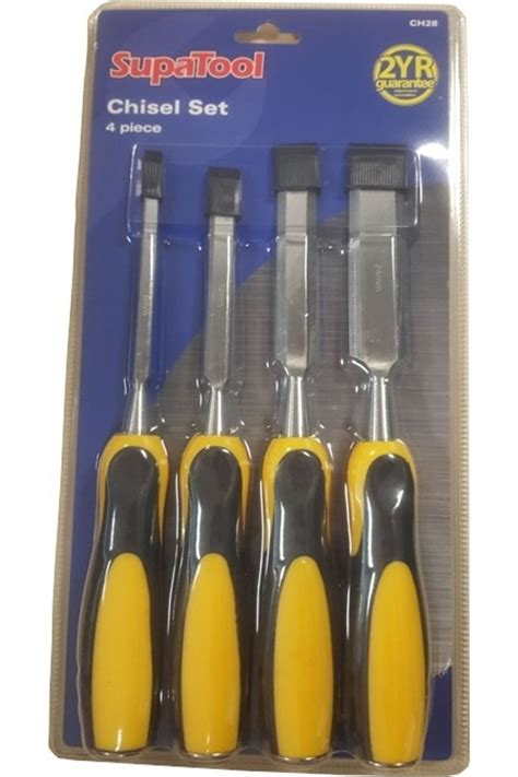 Arts Crafts Chisel Set With Bi Material Handles 4 Piece Set SupaTool
