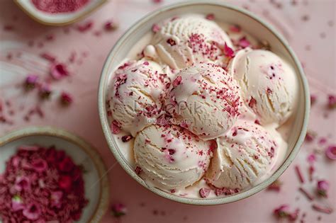 홍차 가루로 장식된 아이스크림 사진 무료 다운로드 Lovepik