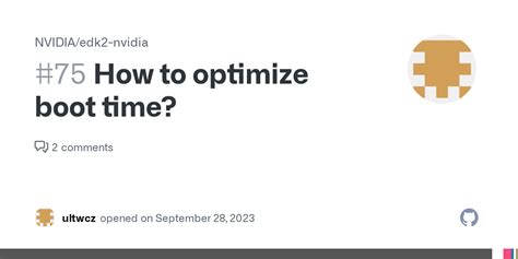 How To Optimize Boot Time Issue NVIDIA Edk Nvidia GitHub