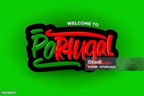 포르투갈 현대 브러시 문자 텍스트에 오신 것을 환영합니다 비즈니스 인쇄 및 광고를위한 벡터 일러스트 로고 포르투갈에 대한 스톡 벡터 아트 및 기타 이미지 Istock