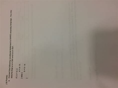 Solved Convert The Following Conditional Statement To Mars