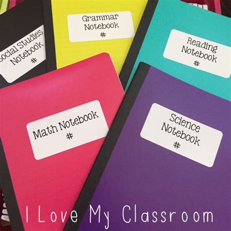 I Love My Classroom Organizing My Notebooks