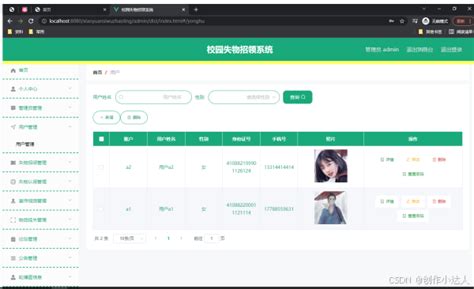 校园失物招领基于springboot的校园失物招领系统设计与实现附项目源码论文数据库）大学失物招领管理系统的设计与实现论文中的用户管理分析 Csdn博客