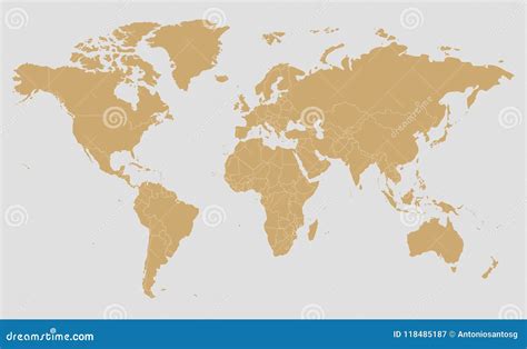 Blank World Map Flat Earth Globe Worldmap Cartoon Vector
