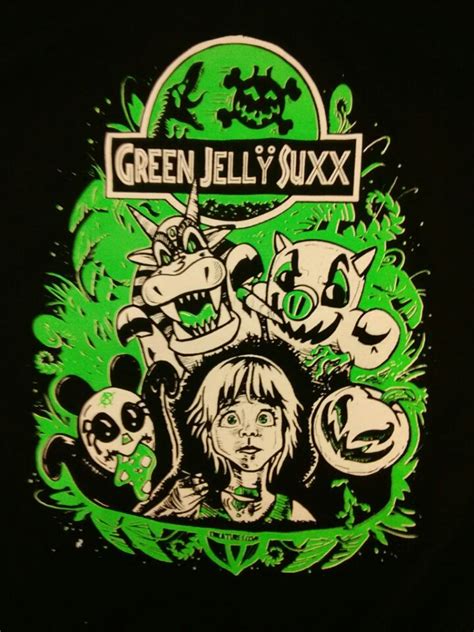 Green Jelly Shirt Jello Jurassic Park Logo New L