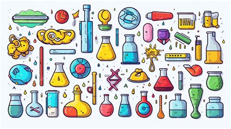 A Graphic Of A Variety Of Different Objects Including A Bottle Of