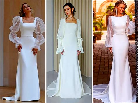 15 ایده لباس عروس کم پف بدون ژپون برای ظاهری ساده و جذاب