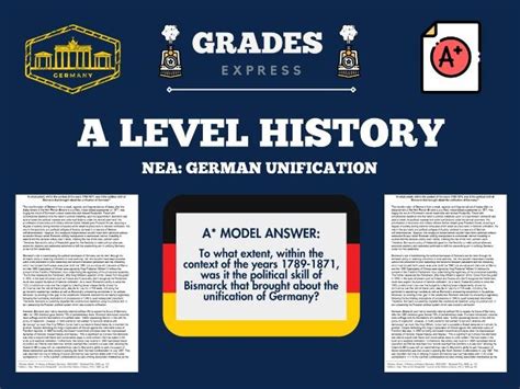 AQA A LEVEL History NEA Model A Essay German Unification Teaching Resources