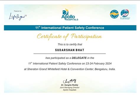 Ipsc2024 Apollohospitals Patientsafety Healthcarequality Sudarshan Bhat