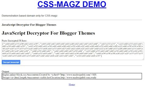 Decrypt The Encrypted Javascript In Blogger Theme Css Magz