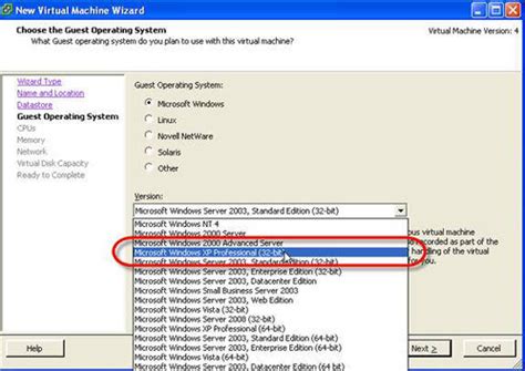 install guest operating system vmware esx server
