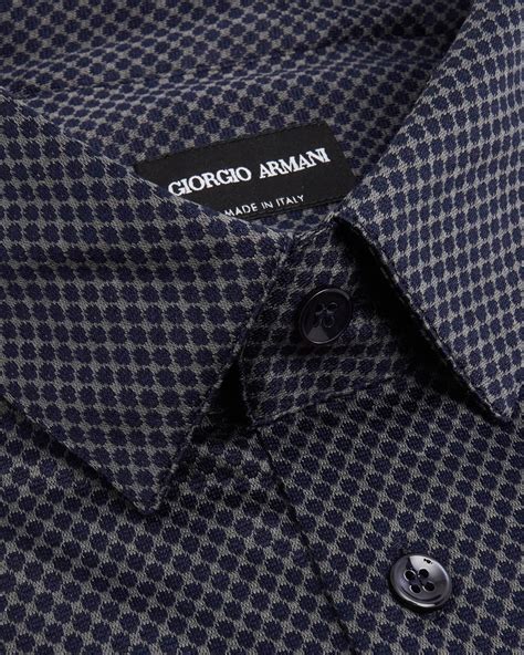Giorgio Armani Mens Micro Circle Point Collar Dress Shirt Neiman Marcus