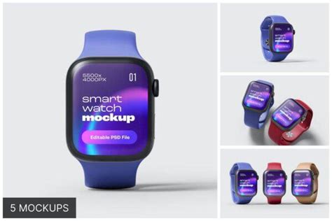 逼真的苹果手表智能手表apple Watch Psd样机素材 D1125大叔资源库