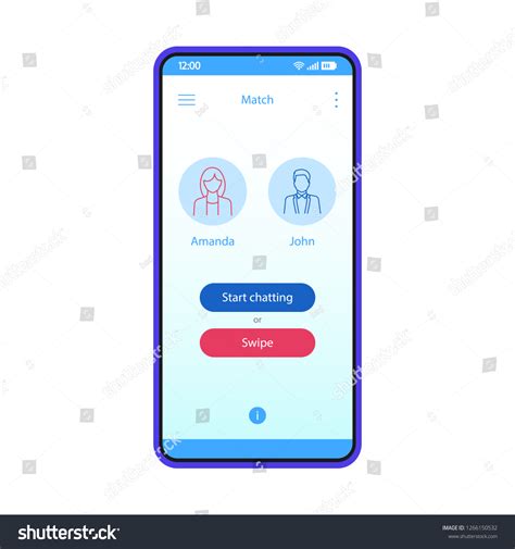 Dating App Interface Vector Template Mobile Vector De Stock Libre De