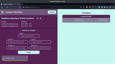 GitHub Thdev Matheus Fullstack Contact Portfolio React Node Express
