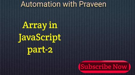 Array In Javascript Part 2 Youtube