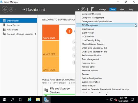 Windows Server 2019 File Server Create Dfs Namespaces Server World