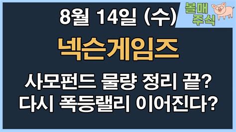 넥슨게임즈 사모펀드 물량 정리 끝 다시 폭등랠리 이어진다 Youtube