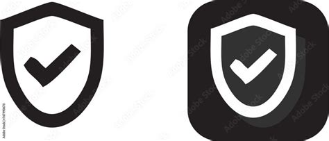 Set Of Security Shield Icons Security Shields Logotypes With Check