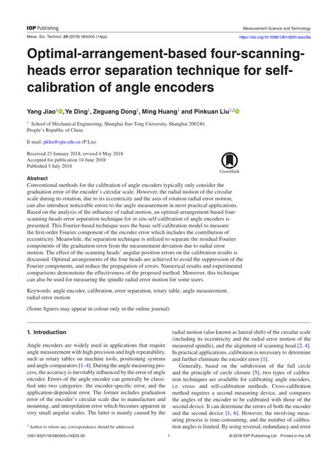 Optimal Arrangement Based Four Scanning Heads Error Separation