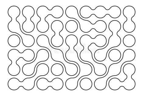 Metaball Pattern Connected Fluid Drops Or Amorphous Shapes Background Stock Illustration