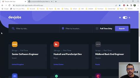 Completed Devjobs Web App Frontend Mentor Challenge Youtube