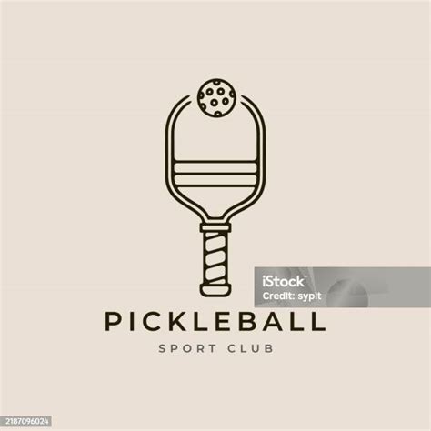 Pickleball 토너먼트 라인 아트 로고 엠블럼 벡터 일러스트 레이 션 미니멀리스트 디자인 Championship에 대한 스톡 벡터 아트 및 기타 이미지 Istock