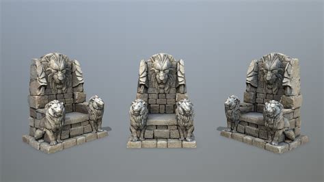 Artstation Stone Throne Game Assets