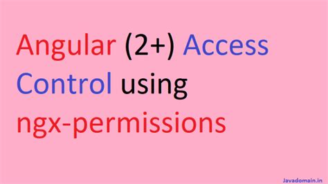 Angular 9 Access Control Using Ngx Permission Ngdeveloper