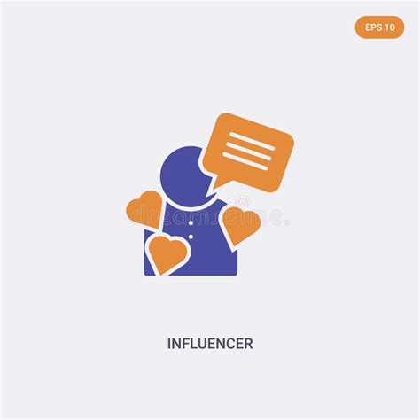 2 Color Influencer Concept Vector Icon Isolated Two Color Influencer Vector Sign Symbol