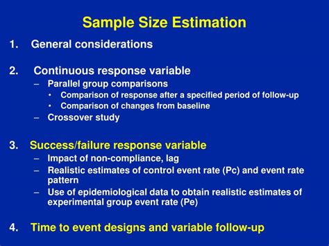 Ppt Sample Size Estimation Powerpoint Presentation Free Download Id3242518