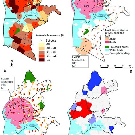 A Anaemia Prevalence For Each School Catchment Computed From