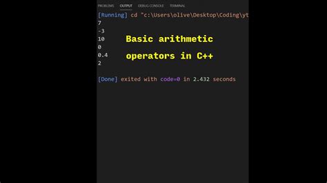 Basic Arithmetic Operators In C Shorts Youtube