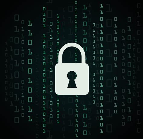 Digital Lock Guard Sign Binary Code Number Cyber Data Background Vector