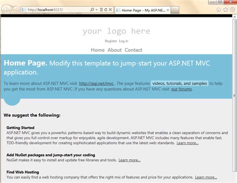 【翻译】aspnet Mvc4 入门（一）如何创建 Mvc4 Web应用 Lukexywang 博客园