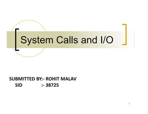 System Calls Operating System Ppt By Rohit Malav Ppt
