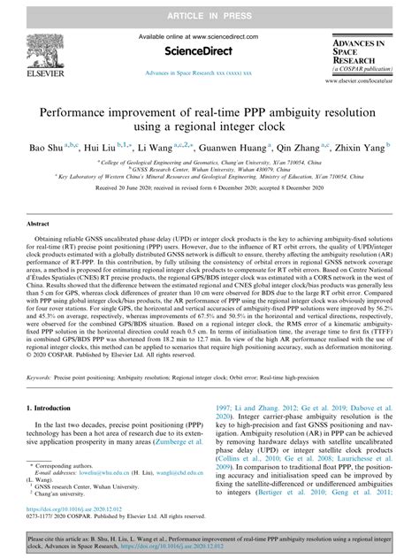 Pdf Performance Improvement Of Real Time Ppp Ambiguity Resolution Using A Regional Integer Clock