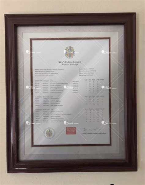 Kings College London Transcript Degree Certificate Fake Template Professional 🔥