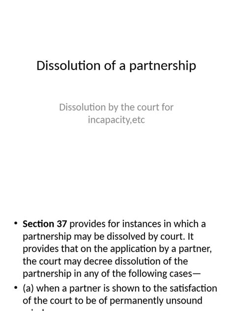 Dissolution Of A Partnership 2 Pdf Partnership Private Law