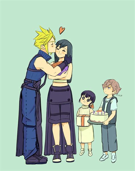 Tifa Lockhart Cloud Strife Marlene Wallace And Denzel Final Fantasy