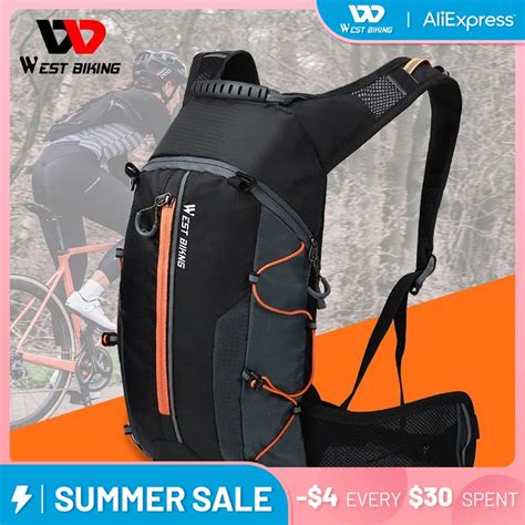 West Biking 통기성 사이클링 백팩 방수 초경량 접이식 자전거 가방 야외 등산 여행 하이킹 사이클링 가방 10l