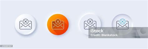 메일 회선 거부 아이콘입니다 메시지 기호를 삭제합니다 선 아이콘 벡터 0명에 대한 스톡 벡터 아트 및 기타 이미지 0명 3차원 형태 거절 Istock