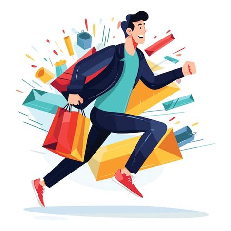 Premium Vector Shopping Man Vector