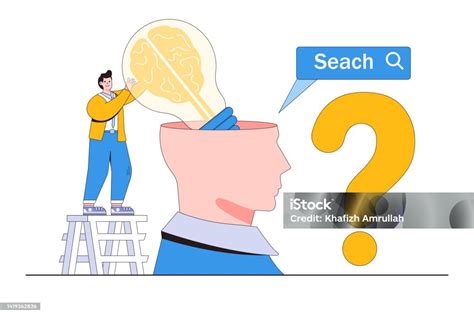 창의적인 아이디어 혁신 사고 프로젝트 개발 상상력 브레인 스토밍 창의력 개념에 대한 새로운 통찰력을 발견하십시오 거대한 머리에 영감 전구를 당기는 사업가 개발에 대한 스톡