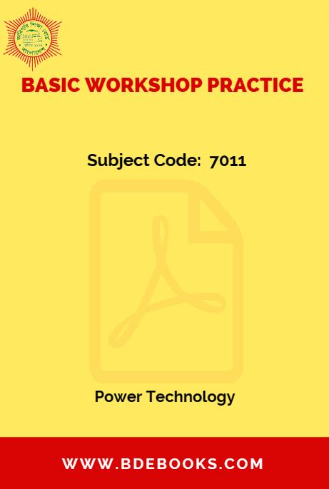 Basic Workshop Practice 7011 Power Technology By Bteb Books Pdf