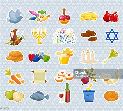 유태인 휴일 하누카 아이콘 설정합니다 벡터 일러스트 레이 션 귀여운에 대한 스톡 벡터 아트 및 기타 이미지 귀여운 꽃 식물 낙서 드로잉 Istock