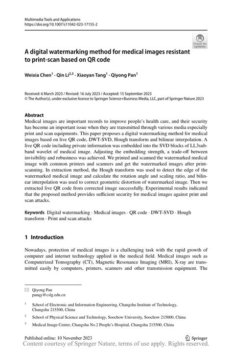 A Digital Watermarking Method For Medical Images Resistant To Print